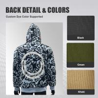 China Tianan Custom Camo All Over Print Full Zip Hoodie Embroidery Applique Streetwear Loose Boxy Multi Zipper Spliced Padded Hoodie for sale