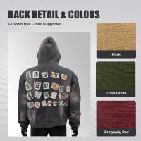 China Tianan OEM Custom Streetwear Hoodie Vintage Acid Wash Rhinestone Graffiti Embroidery Oversized Distressed Applique Men's Hoodies for sale
