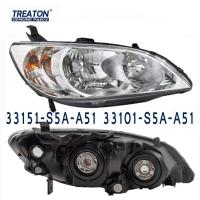 China TREATON-CAR Cheap Price With Good Quality 33151-S5A-A51 33101-S5A-A51 Head Lamp for honda for sale