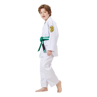 China White 350gsm Pearl Weave BJJ Gi 100% Cotton Breathable Brazilian Jiu Jitsu Uniform For Kids for sale