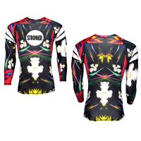 China No Gi Sublimated Long Sleeve Rashguard with Digital Print and 220 gsm Fabric Weight for Quick Dry Compression Wear for sale