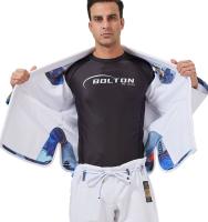 China Fully Sublimation Martial Arts BJJ Rashguard Compression Shirt Quick Dry with Pilling Resistance for sale