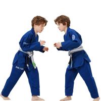China Digital Print 350gsm Fabric Weight 100% Cotton Jiu Jitsu Gi for Kids Boys Durable Martial Arts Wear for sale