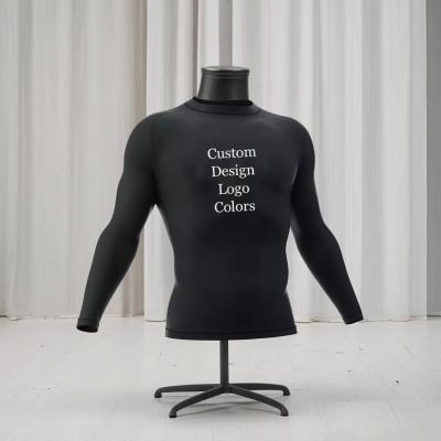 China Unisex Lightweight Breathable Long Sleeve Rash Vest Fully Sublimation Print For Martial Arts Wear for sale