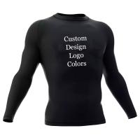 China Unisex Lightweight Breathable Long Sleeve Rash Vest Fully Sublimation Print For Martial Arts Wear for sale