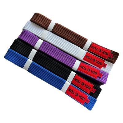 China 240grams Fabric Weight 100% Cotton Custom Logo Jiu Jitsu Belt for Adults and Kids BJJ Belt for sale
