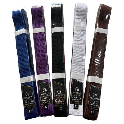 China Unisex 100% Cotton Durable Brazilian Jiu Jitsu Belt For Adults And Kids for sale