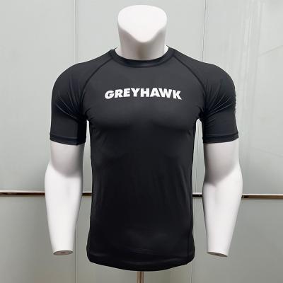 China Quick Dry Rash Guard With 220gsm Sublimation Transfer Print For BJJ Sportswear for sale
