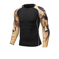 China BJJ Training Men's UPF50+ Spandex Polyester Compression Rash Guard with Custom Logo for sale