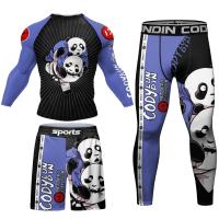 China UPF50+ Anti Bacterial No Gi Clothes Quick Dry Compression Set For MMA And Jiu Jitsu for sale