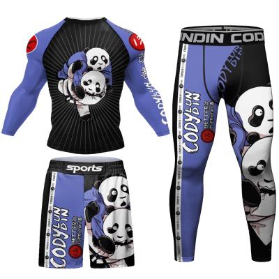 China UPF50+ Anti Bacterial No Gi Clothes Quick Dry Compression Set For MMA And Jiu Jitsu for sale