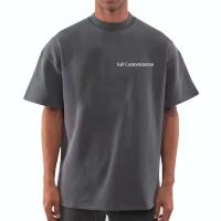 China Heavyweight Vintage Drop Shoulder Oversized Plus Size Short Long 100% Cotton T-Shirts Men's Custom Logo Printed for sale