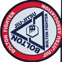 China Iron On Sew On Woven Patches Custom Logo Twill Fabric For BJJ Kimono Jackets for sale
