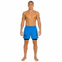 China Custom Sublimation Printed Grappling Shorts 2 in 1 High Elastic Fitness Clothing for sale