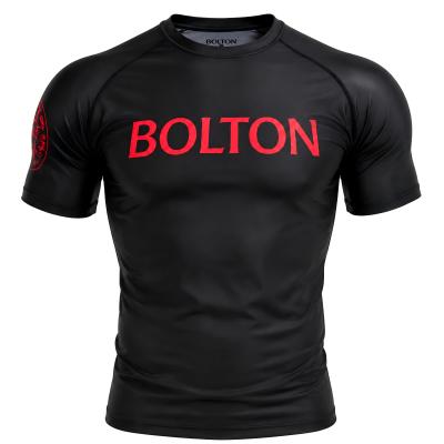 China Custom Sublimation Printed BJJ MMA Rash Guard Men Short Sleeve Compression for sale