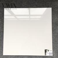 China Pure White 800x800mm High Gloss Porcelain Floor Tiles for Bathroom and Interior Walls for sale