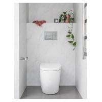 China Polished Glazed Slab Marble Bathroom Vanity with Blanco Carrara Sintered Stone Top for sale