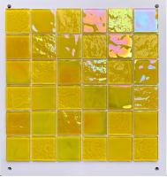China Acid-Resistant and Antibacterial Crystal Glass Swimming Pool Mosaic Tile in Mixed Blue for sale