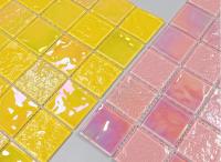 China Acid-Resistant and Antibacterial Crystal Glass Swimming Pool Mosaic Tile in Mixed Blue for sale