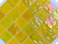 China Acid-Resistant and Antibacterial Crystal Glass Swimming Pool Mosaic Tile in Mixed Blue for sale