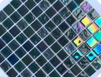 China 48x48mm Swimming Pool Mosaic Tiles Spain Strip Iridescent Glass Mosaic Flower Pattern for sale