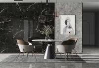 China Modern Design Style Black and White Marble Bathroom Strip Tiles with Golden Vein for sale