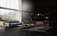 China Modern Design Style Black and White Marble Bathroom Strip Tiles with Golden Vein for sale