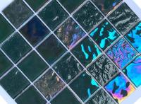 China Hotel Swimming Pool Tile Glass Mosaic in Polished Blue Ocean Mix with Shining Surface for sale
