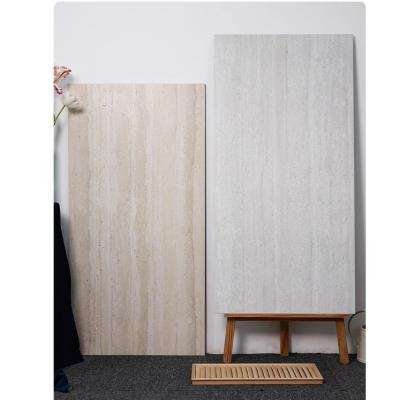 China Glazed Ceramic Look Tiles Turkish Travertine Stone Floor Slab in Natural Beige Color for sale