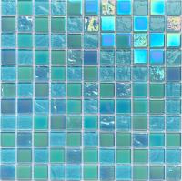 China Technique Glass Mosaic Swimming Pool Tiles in Spain Colors 4mm Thickness Affordable for sale