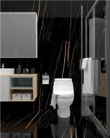 China 600x600mm Black and White Hexagon Floor Tiles Porcelain Marble Stone Imitation Texture for sale