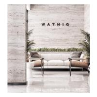 China Vitrified White Porcelain Travertine Exterior Wall Tile 1200 x 600 with Glazed Finish for sale