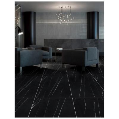 China Black Quartzite Floor Wall Tile in Charcoal Black Tiles Black Marbuel Style for Bathroom for sale