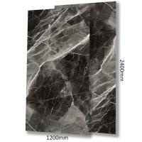 China 2400x1200mm Bright Black Wave Marble Porcelain Tile 120x240 Glossy Terrazzo Ceramic Flooring for sale