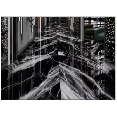China Marocan Abstract Black and White Porcelain Chevron Tiles for Vitrified Bathroom Floor for sale