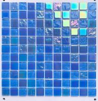 China 306x306MM Non-Slip Swimming Pool Tile Glass Mosaic for Room Decoration Hand Painted for sale