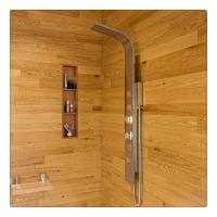 China Bathroom Wall Tile Insert Metallco Shower Niche in Satin Copper Color with LED Light for sale