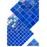 China 4mm Crystal Glass Mosaic Tile Perfect for a Mediterranean Sea Inspired Swimming Pool for sale