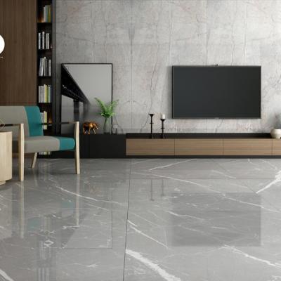 China Vitrified Tiles Grey Color Marble Bathroom Ceramic Floor Tile 1200x2400 Large Format for sale