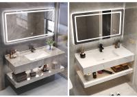 China Hotel Bathroom Vanity with Mirror Countertop in Modern Design Bathroom Mirrored Cabinet for sale