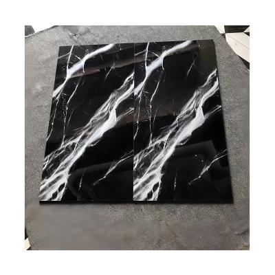 China Antibacterial Super Glossy Black Polish Porcelain Tiles 600 x 1200 for Bathroom Walls for sale