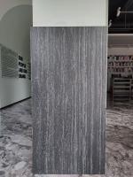 China Black Travertine 600 x 1200 Porcelain Marble Floor Tiles for Interior Exterior Spaces for sale