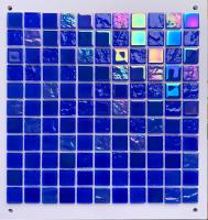China Accents Swimming Pool Mosaic Tile Ceramic Blue Iridescent Crystal Glass Submersible for sale