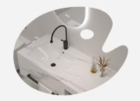 China White Gold Bathroom Vanity with Countertop Wall Mounted SLABS/SINTERSTONE Organizer for sale