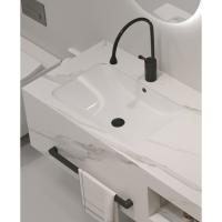 China White Gold Bathroom Vanity with Countertop Wall Mounted SLABS/SINTERSTONE Organizer for sale