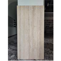 China Unpolished Beige White Travertine Wall Stone Effect Tile Pattern 600x1200mm for Indoor for sale
