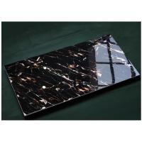 China Black High Gloss Gold Marble Shiny Decorative Floor Tile 12x6 Vitrified Tiles Perfect for sale