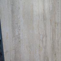 China Unpolished Beige White Travertine Wall Stone Effect Tile Pattern 600x1200mm for Indoor for sale