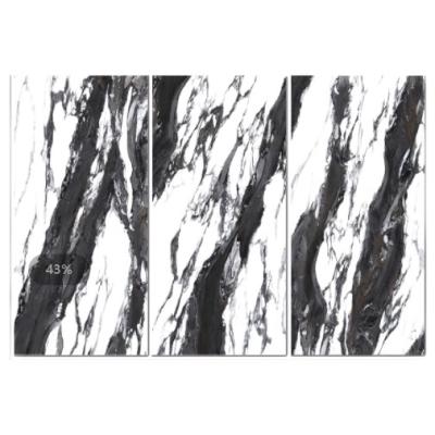 China 60x120 Shiny Black and White Stone Porcelain Floor Tiles for Modern Design 50 Pieces for sale