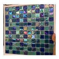 China Outdoor Swimming Pool Mosaic Tiles in Blue with Glittering Dolphins and Square Design for sale
